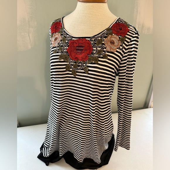 V Cristina | Tops | V Cristina Stripped Floral Shirt | Poshmark